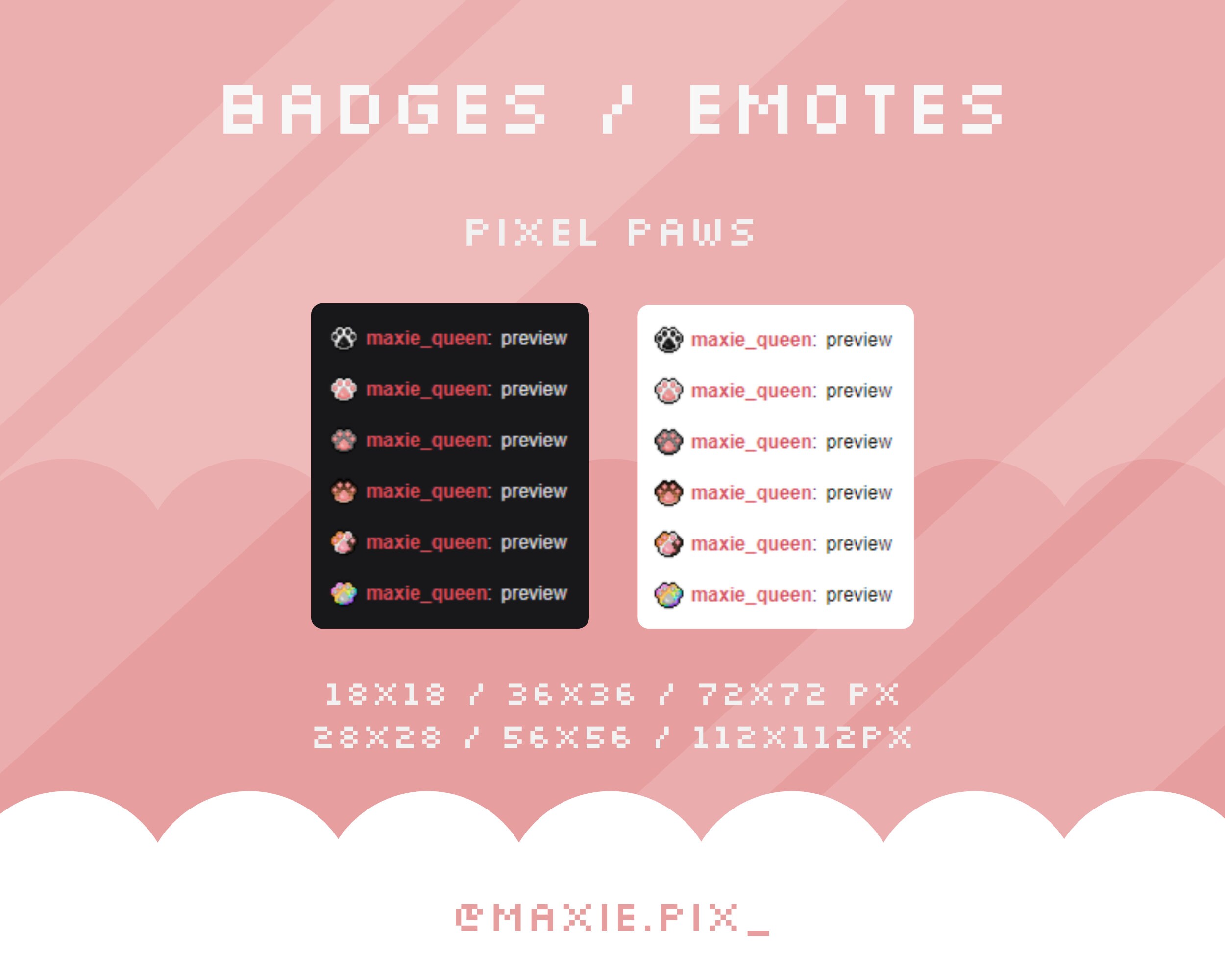 Insignias de Twitch / Pixel Art / Insignias lindas de Paw Bit Sub ...