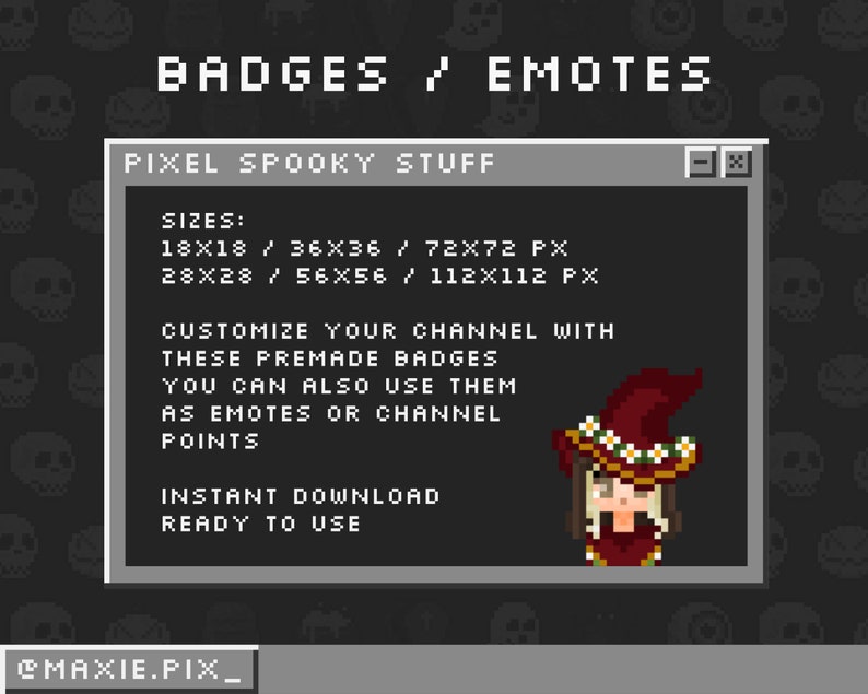 Twitch Badges / Pixel Art / Spooky Halloween Bit Sub Badges / - Etsy
