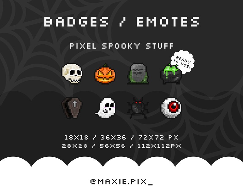 Twitch Badges / Pixel Art / Spooky Halloween Bit Sub Badges ...