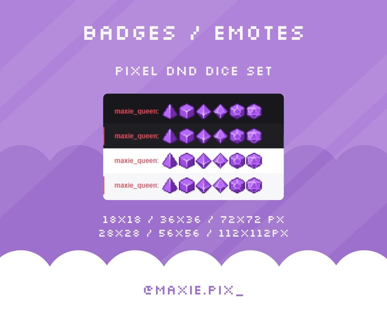 Twitch Badges / Pixel Art / Cute Dice Set Bit Sub Badges / Emotes ...