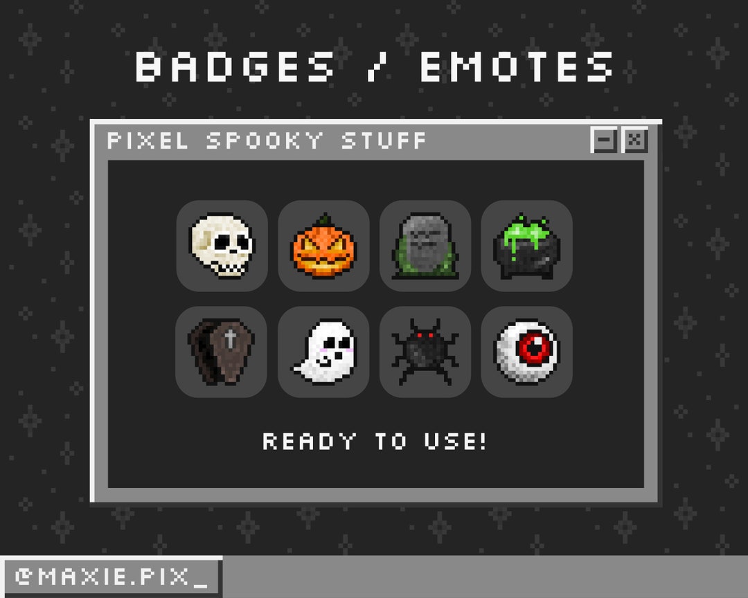 Twitch Badges / Pixel Art / Spooky Halloween Bit Sub Badges / - Etsy