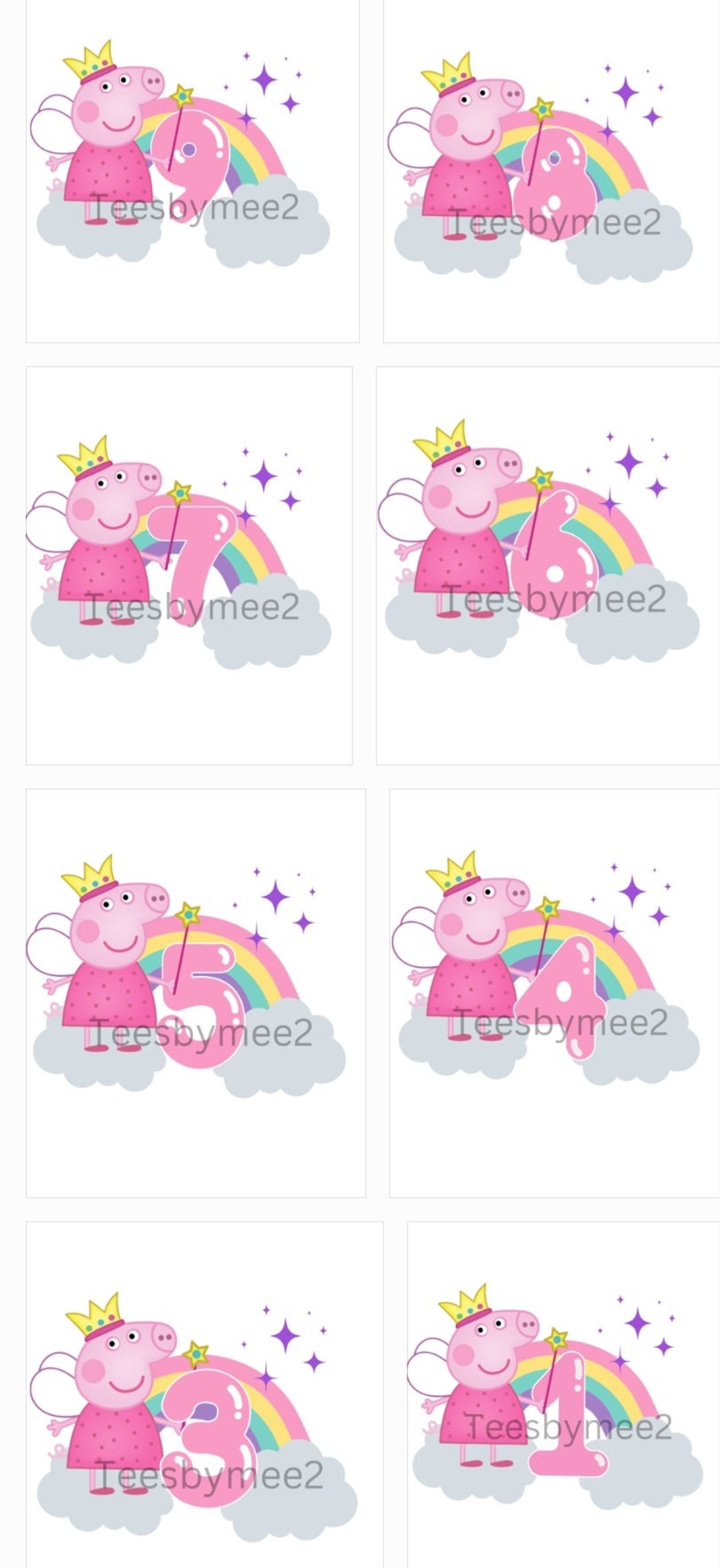 Peppa Pig Birthday Numbers - Etsy