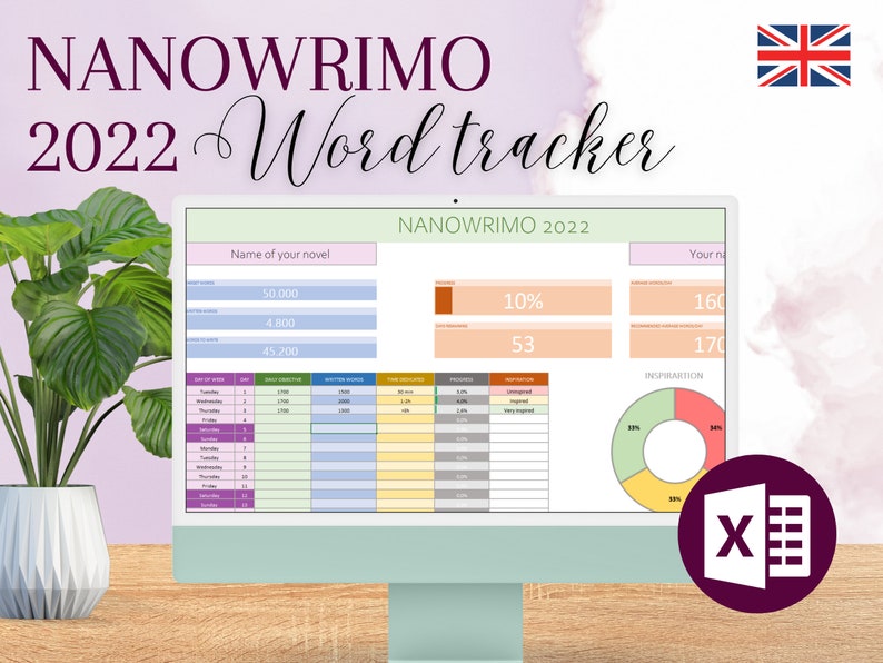 Nanowrimo 2022 Word Tracker Template - Etsy