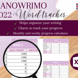 Nanowrimo 2022 Word Tracker Template - Etsy