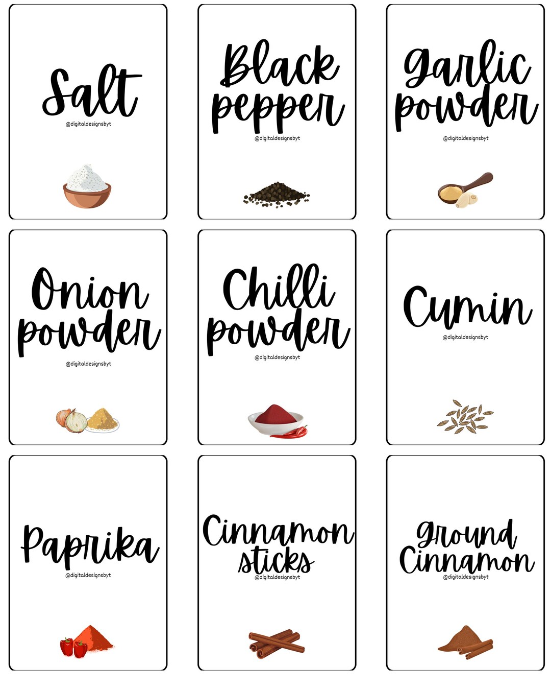 Spice Labels - Etsy