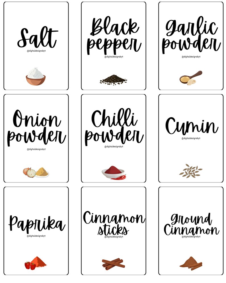 Spice Labels - Etsy