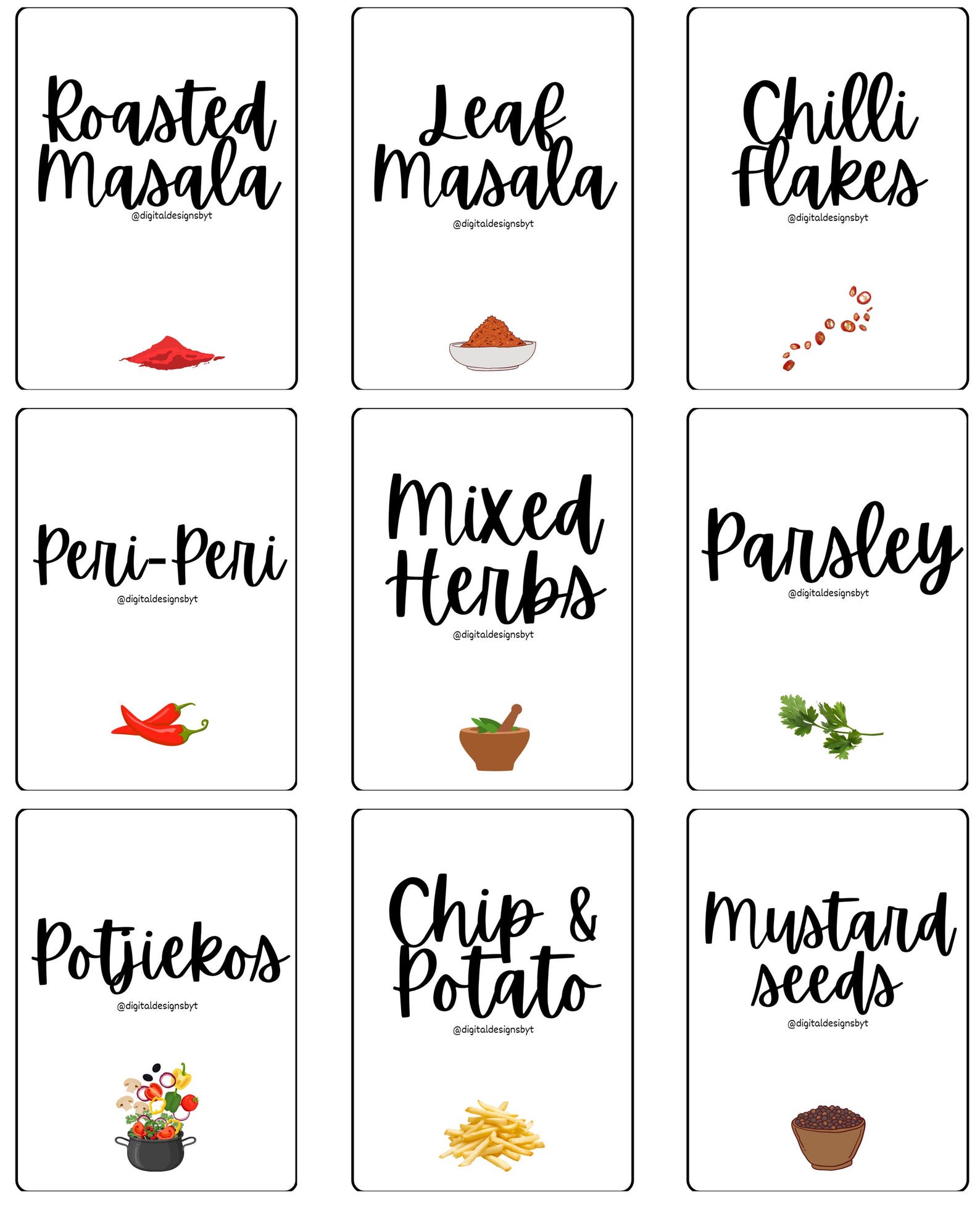 Spice Labels - Etsy