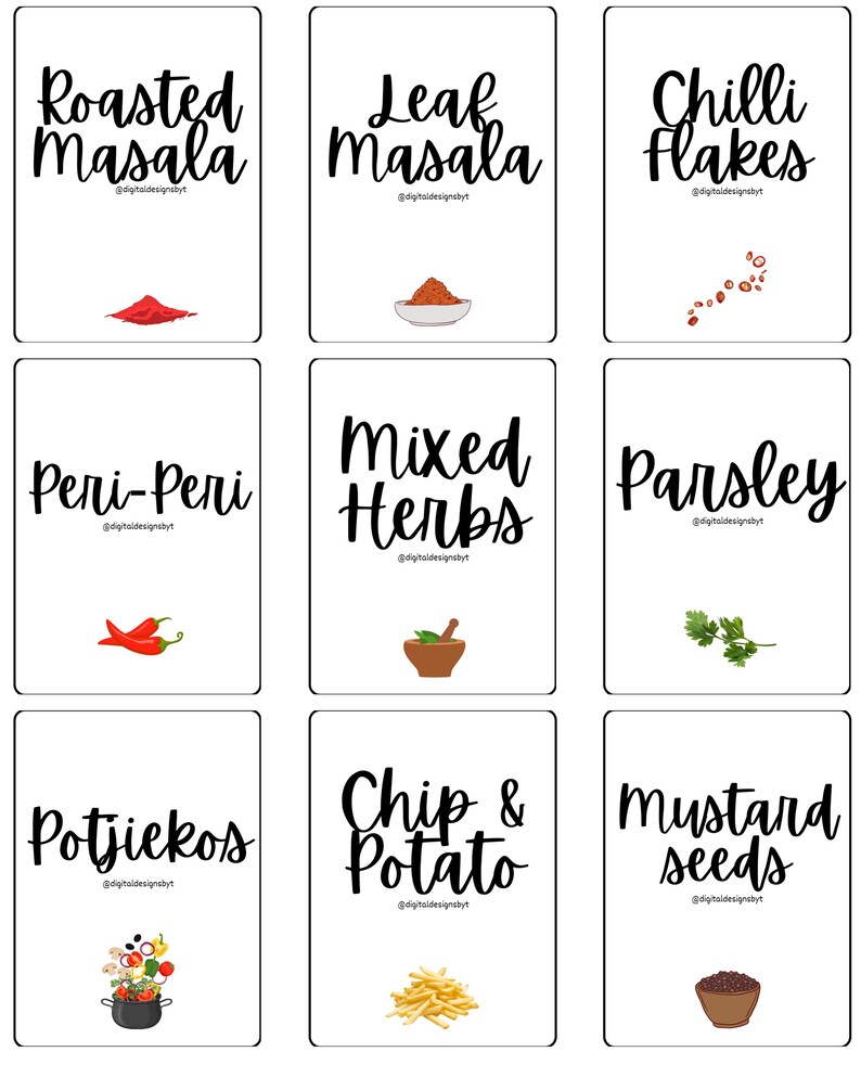 Spice Labels - Etsy