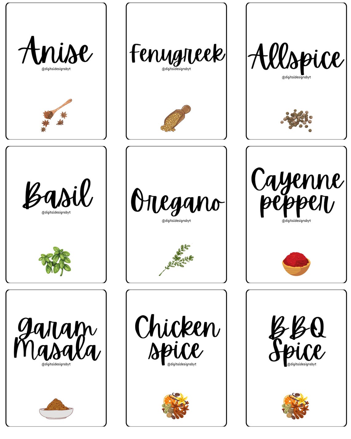 Spice Labels - Etsy