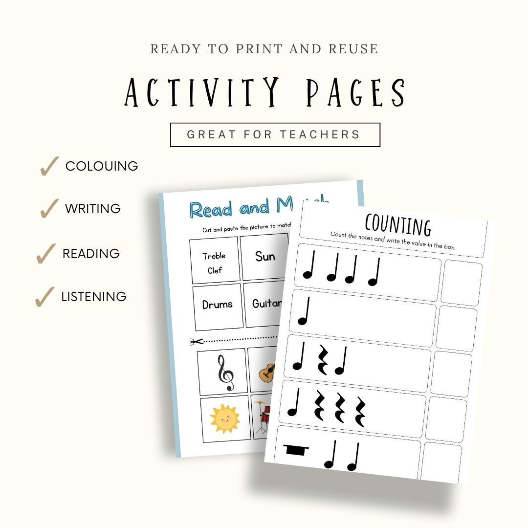 Summer Themed Music Activity Book - Etsy