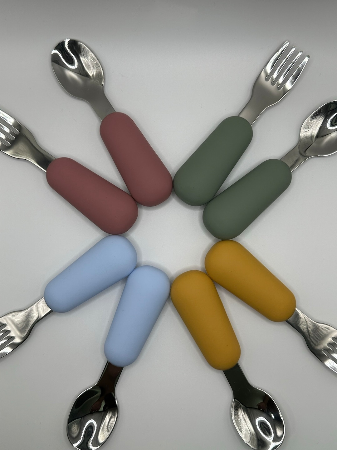 Children Fork and Spoon, Kids Cutlery Set, Food Grade Silicone ...