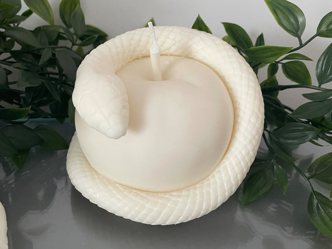 The Poison Apple & Serpent Snake Sculpture 3d Candle Handmade Home ...