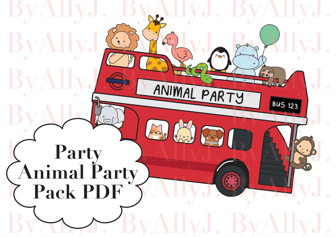 Printable Party Animal Party Pack. Printable Party Invites. Print at ...