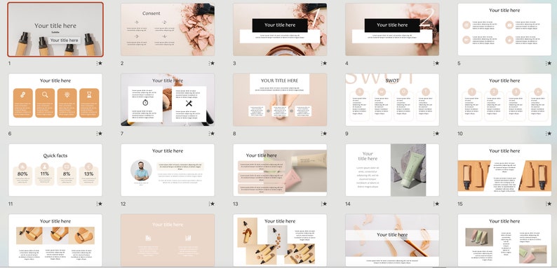 Beige Cosmetic Makeup Minimal Power Point Presentation Template Pptx ...