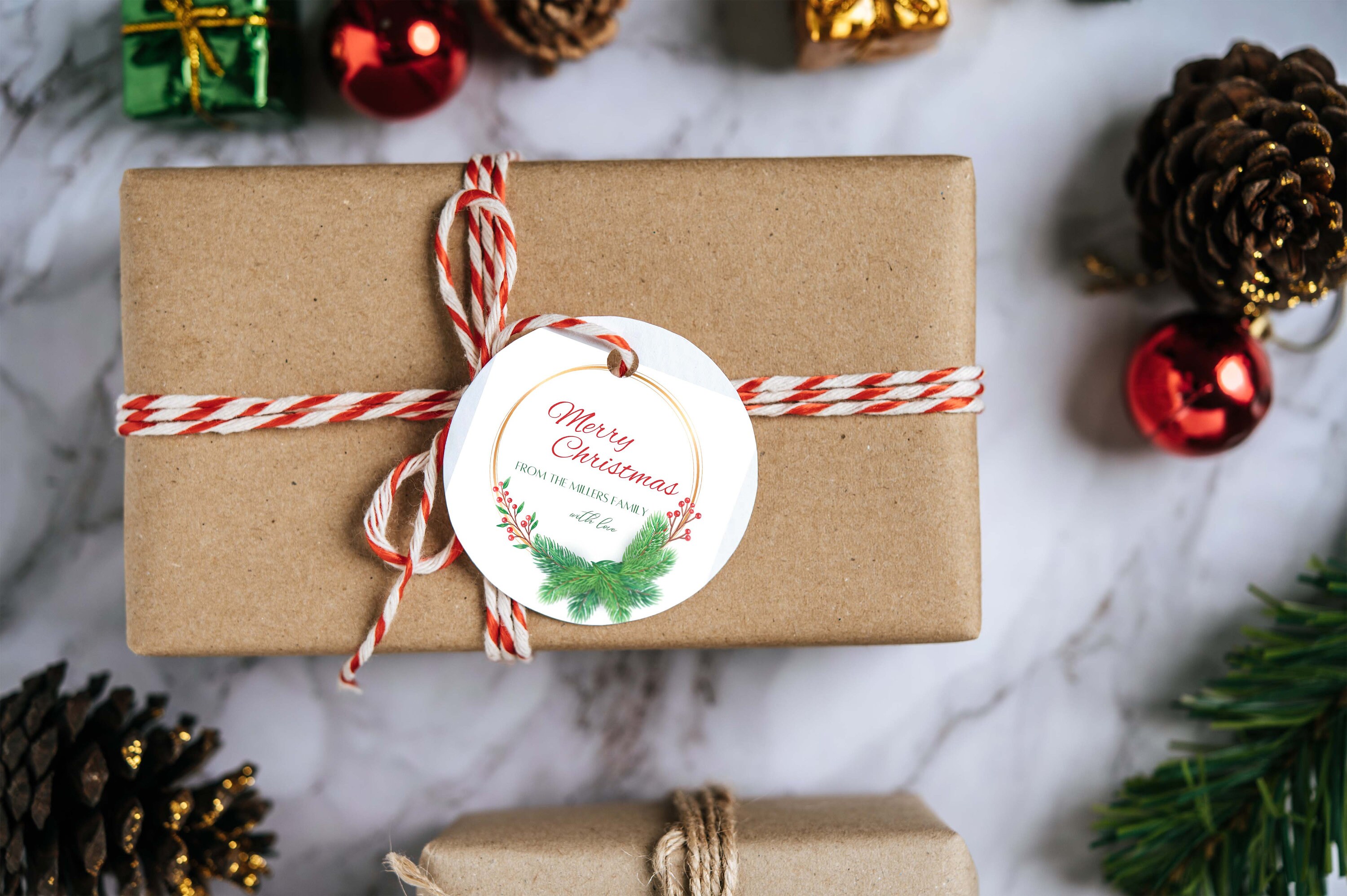Editable Canva Christmas Tag Template for Holidays Presents - Etsy