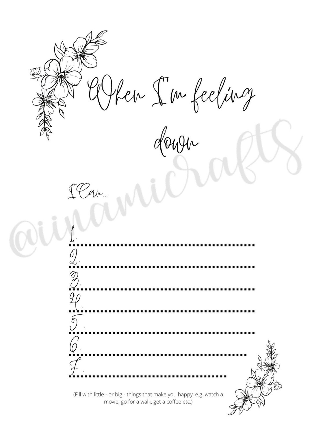 Printable Chart, for Happiness, Template - Etsy