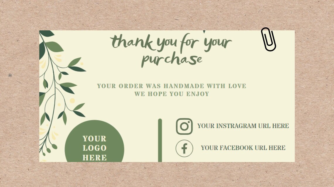 THANK YOU CARD - Etsy