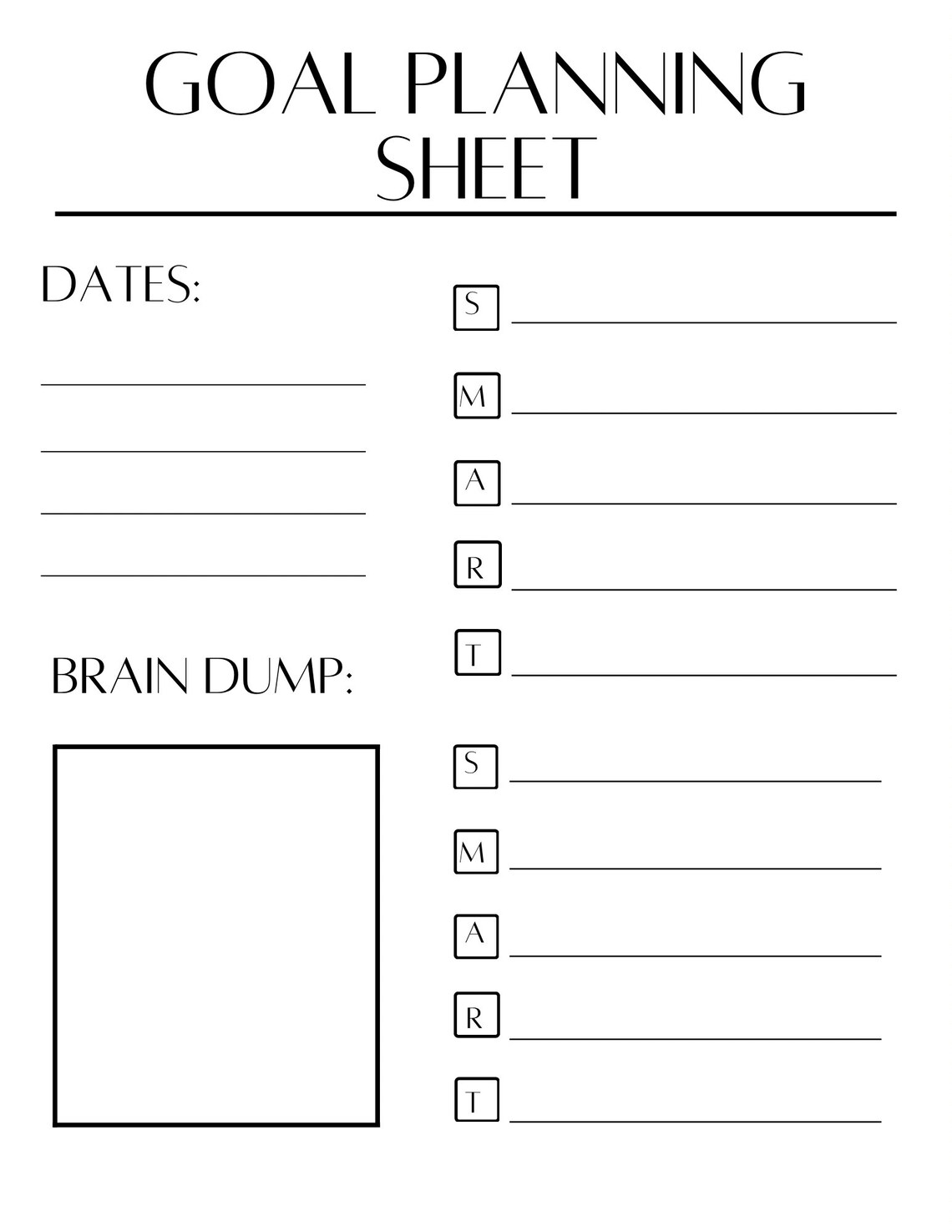 SMART Goals Planning Bundle - Etsy