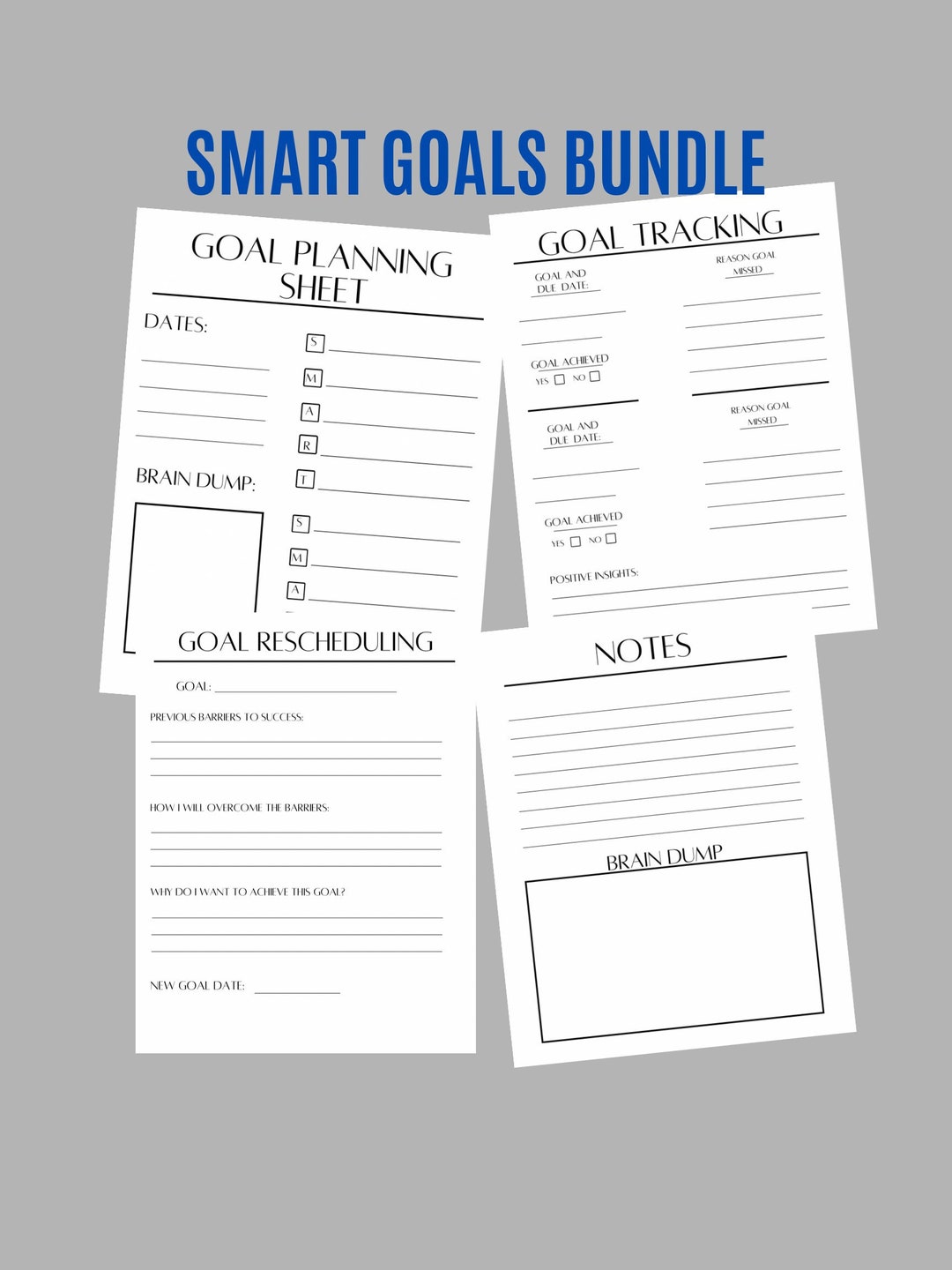 SMART Goals Planning Bundle - Etsy