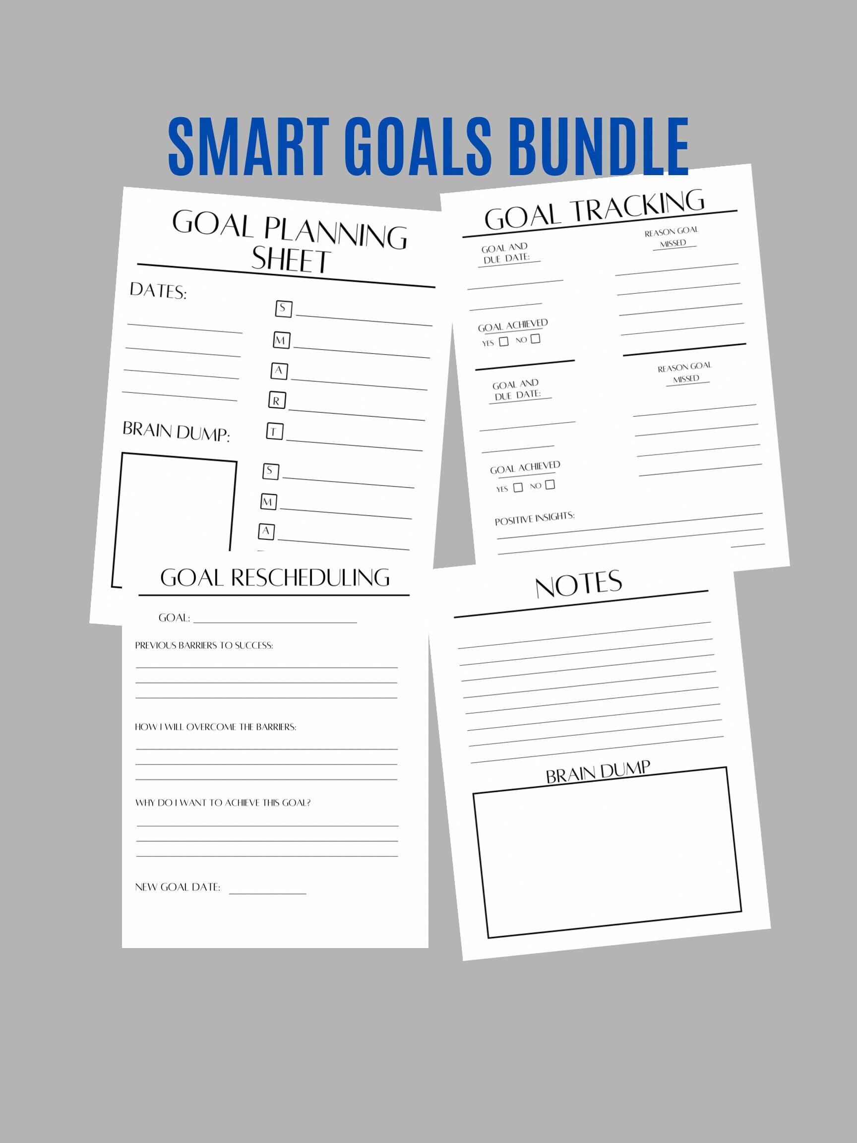 SMART Goals Planning Bundle - Etsy