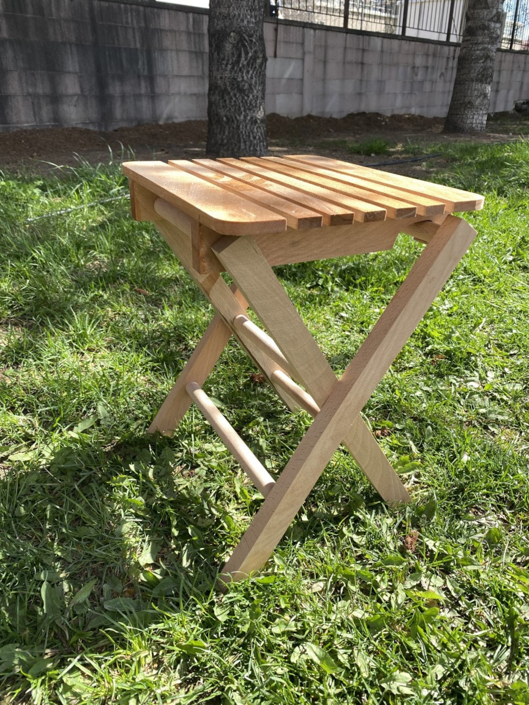 Natural Stool, Wooden Stool, Balcony Stool, Picnic Stool, Folding Stool ...