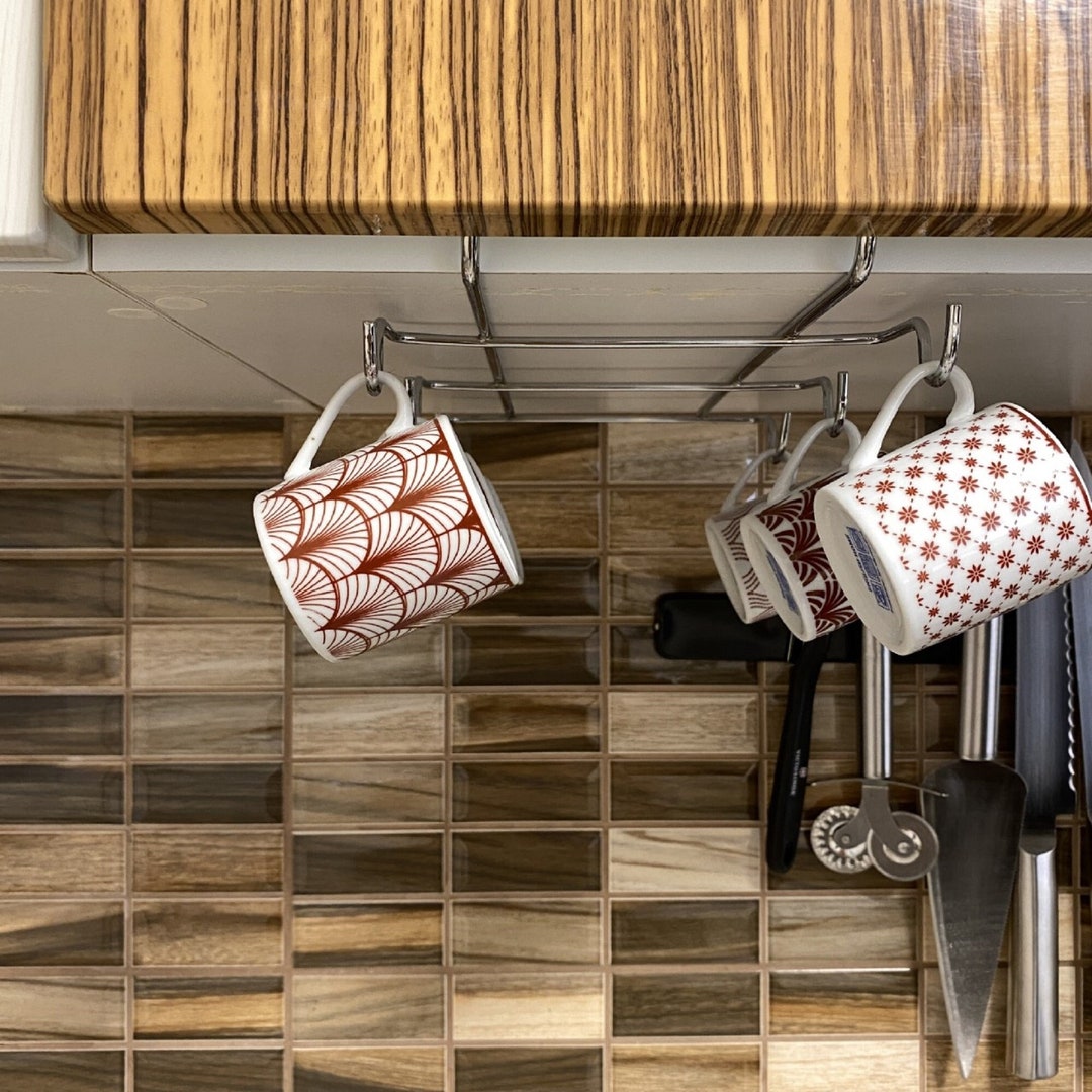 Hanging Shelf Kitchen Organizer, Kitchen Hanging Mug Rack, Handmade ...