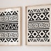 African Art Print Set of 2 Geometric Black and Beige Decor, Mudcloth ...