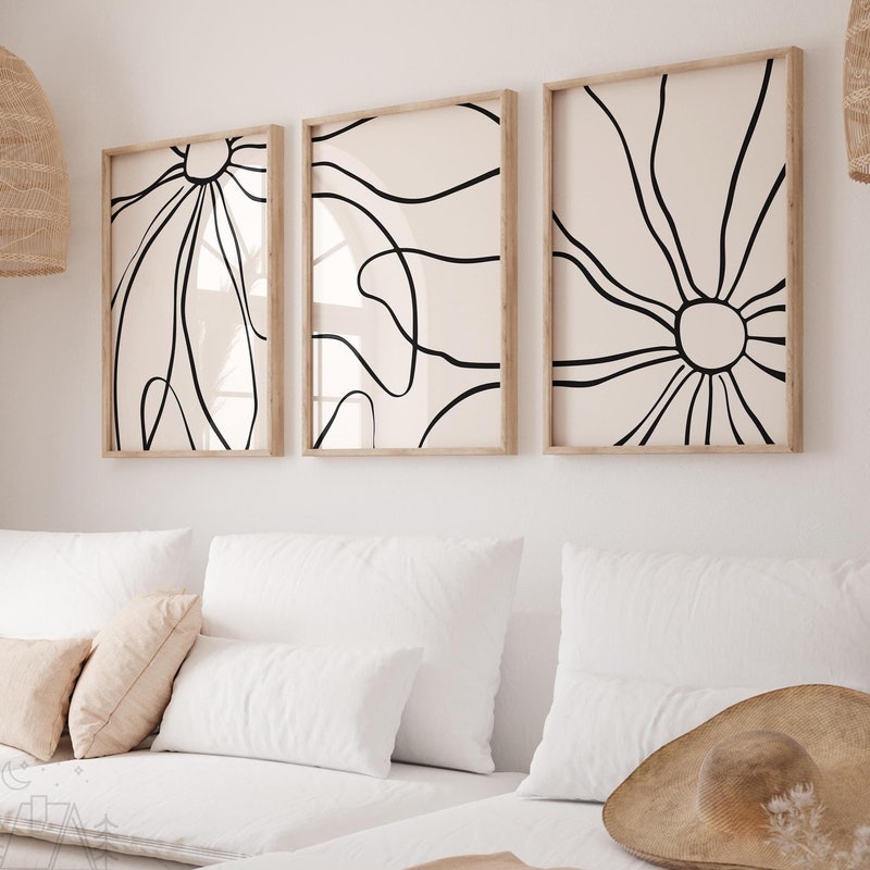 Line Art Set of 3 - Etsy