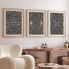 Geometric Black African Line Art Set of 3 - Africa Wall Art - Tribal ...