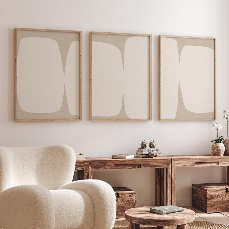 Neutral Triptych Prints - Etsy