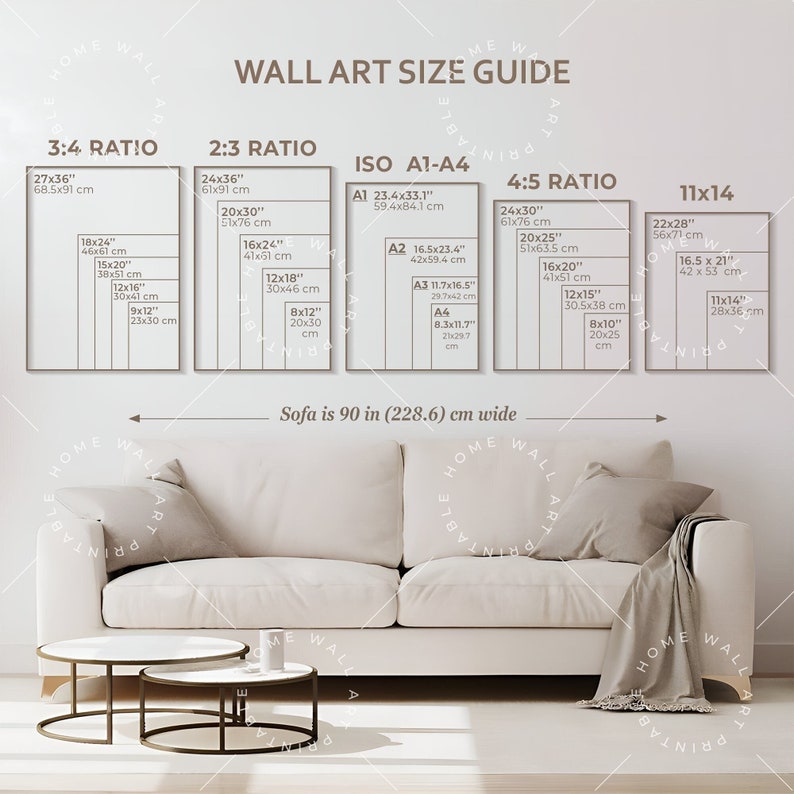 Wall Art Size Guide, Frame Sizes Guide, Poster Size Guide, Print Size ...