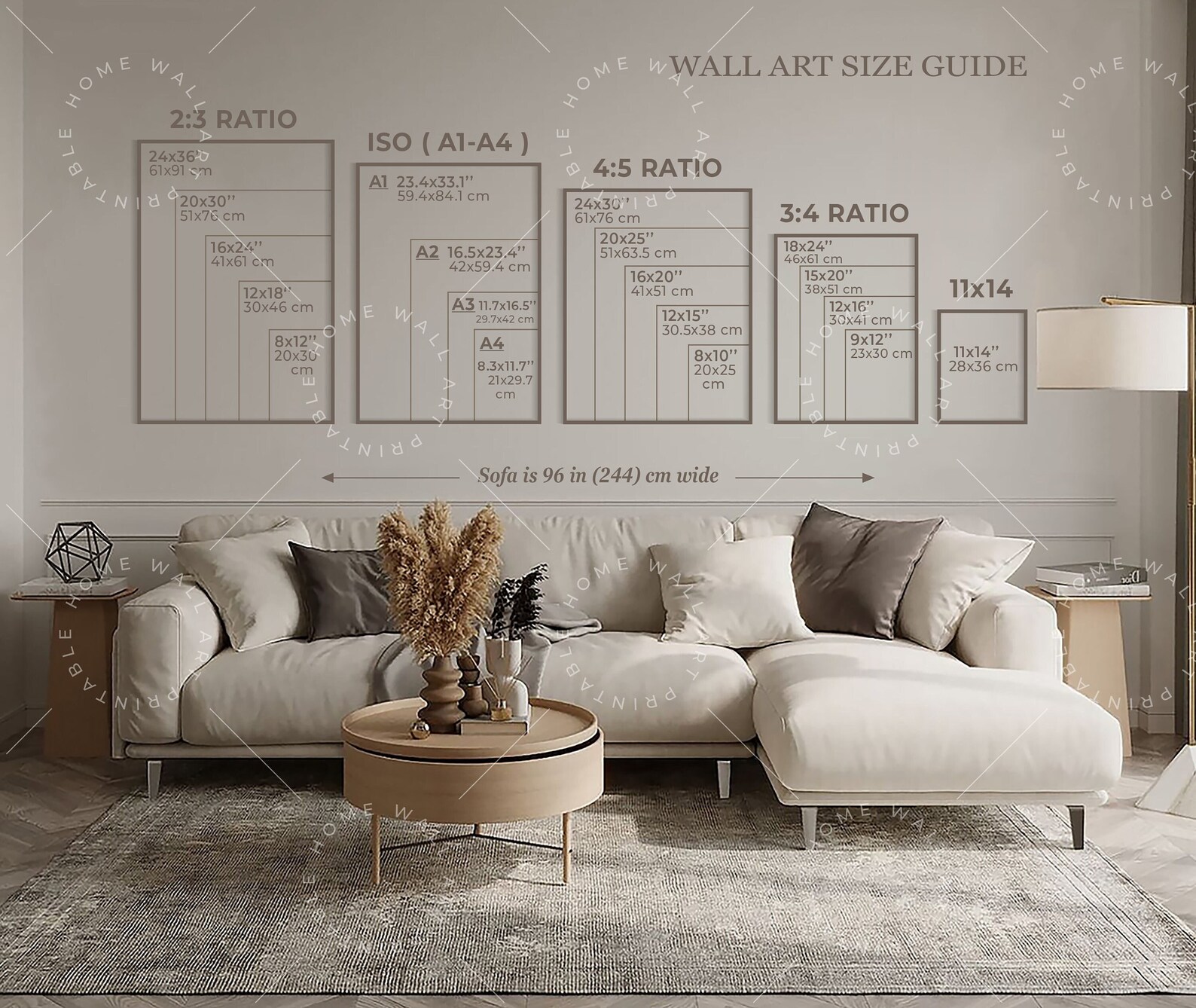 Wall Art Size Guide, Frame Sizes Guide, Poster Size Guide, Print Size ...