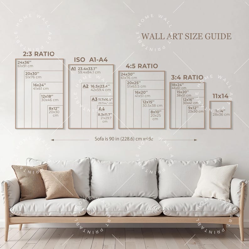 Wall Art Size Guide: Frame & Canvas Ratio Chart (JPEG) - Etsy
