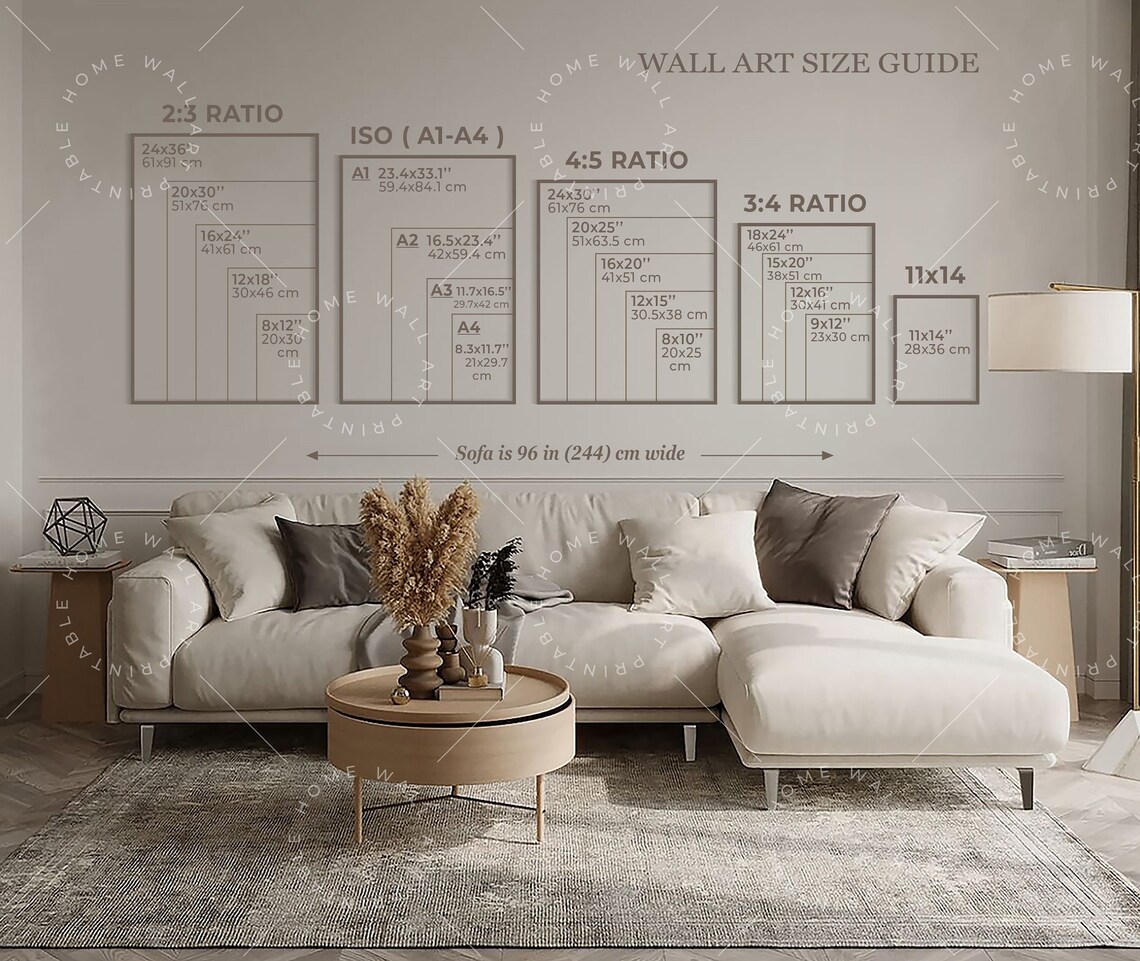 Wall Art Size Guide | Poster Size Chart and Frame Size Guide | Photo ...
