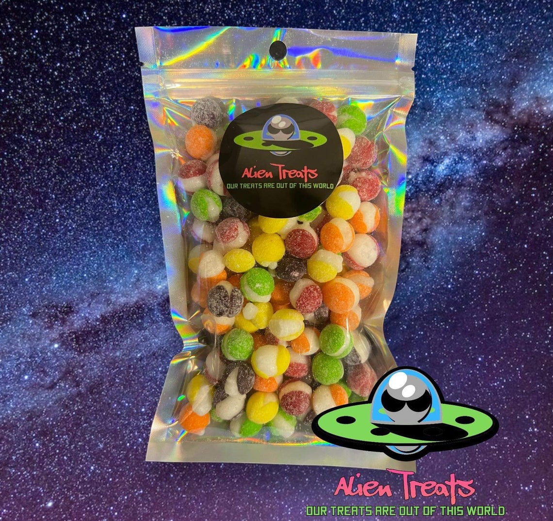 5 Oz L Sour Rainbow Crunchy Alien Balls L Freeze Dried L Space Candy - Etsy