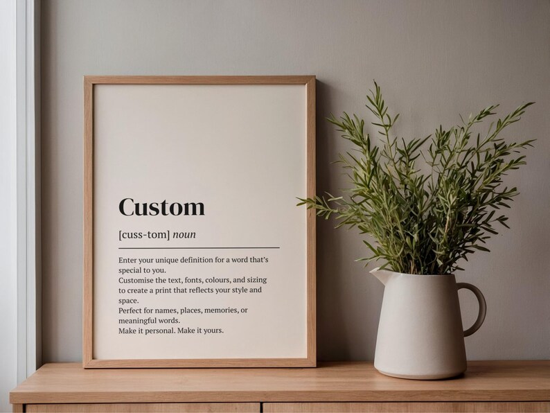 Custom Definition Printable Poster, Personalized Quote, Canva Template ...