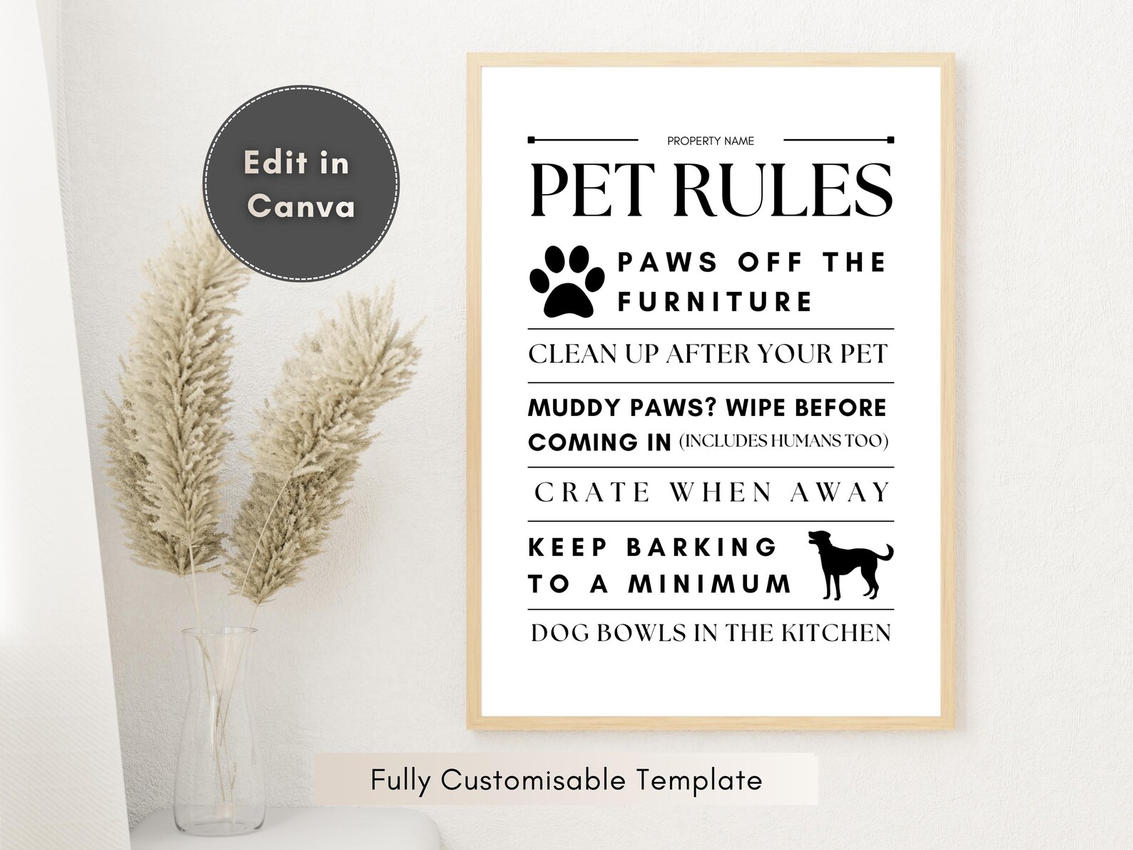Pet Friendly Airbnb Signage, House Rules Poster for Vacation Rental ...