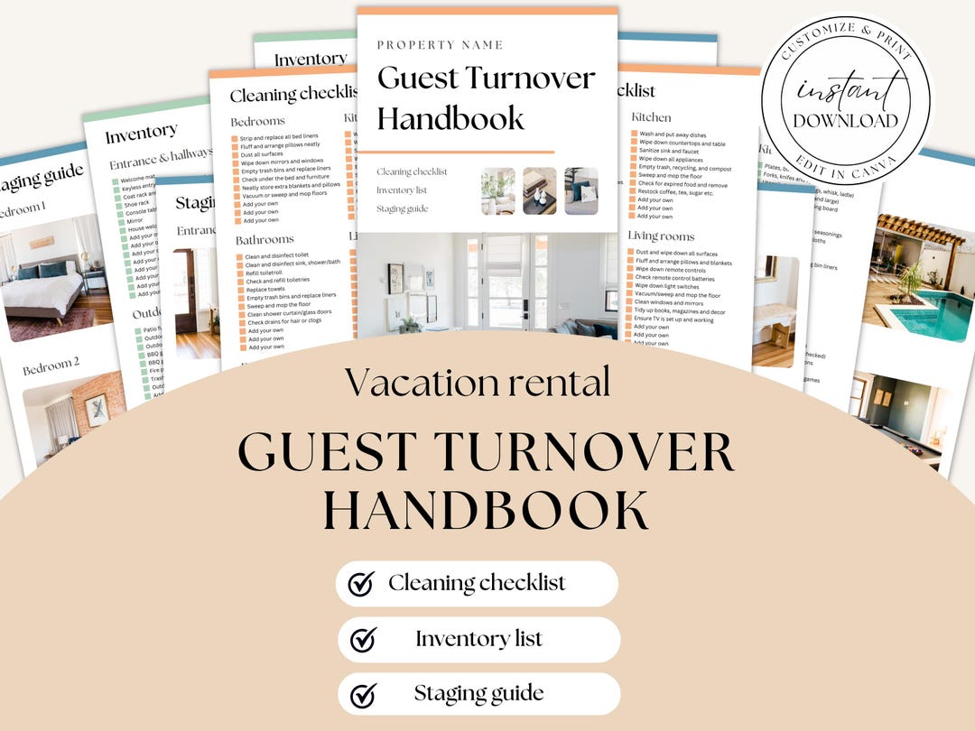 Airbnb Cleaning Checklist, Inventory List and Home Staging Handbook ...