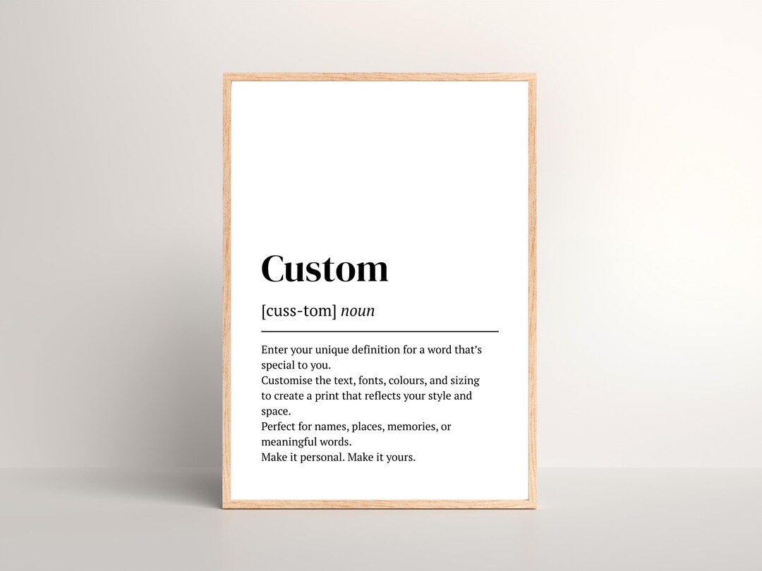 Custom Definition Printable Poster, Personalized Quote, Canva Template ...