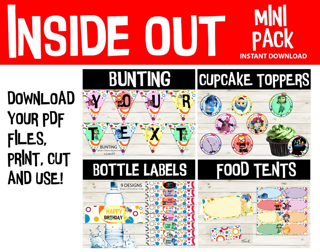 Inside Out Party Mini Pack Inside Out Party Supplies Inside Out ...