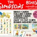 20 Card Simpsons Bingo & Memory Game the Simpsons Bingo 5x5 Printable ...