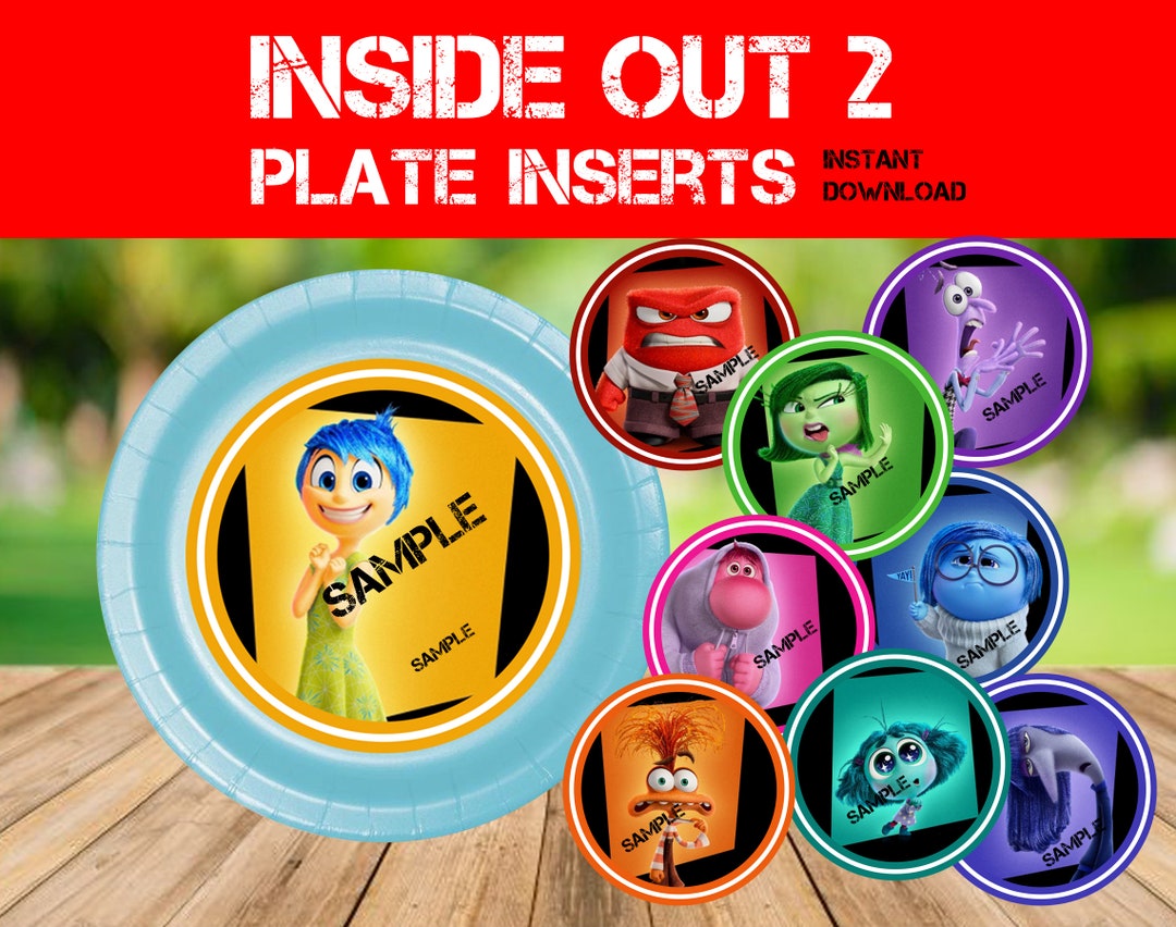 Inside Out 2 Plate Inserts Inside Out Party Plate Inserts Inside Out ...