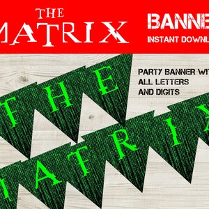 5 Matrix Printable Decorations Matrix Party Supplies Matrix Ultimate ...