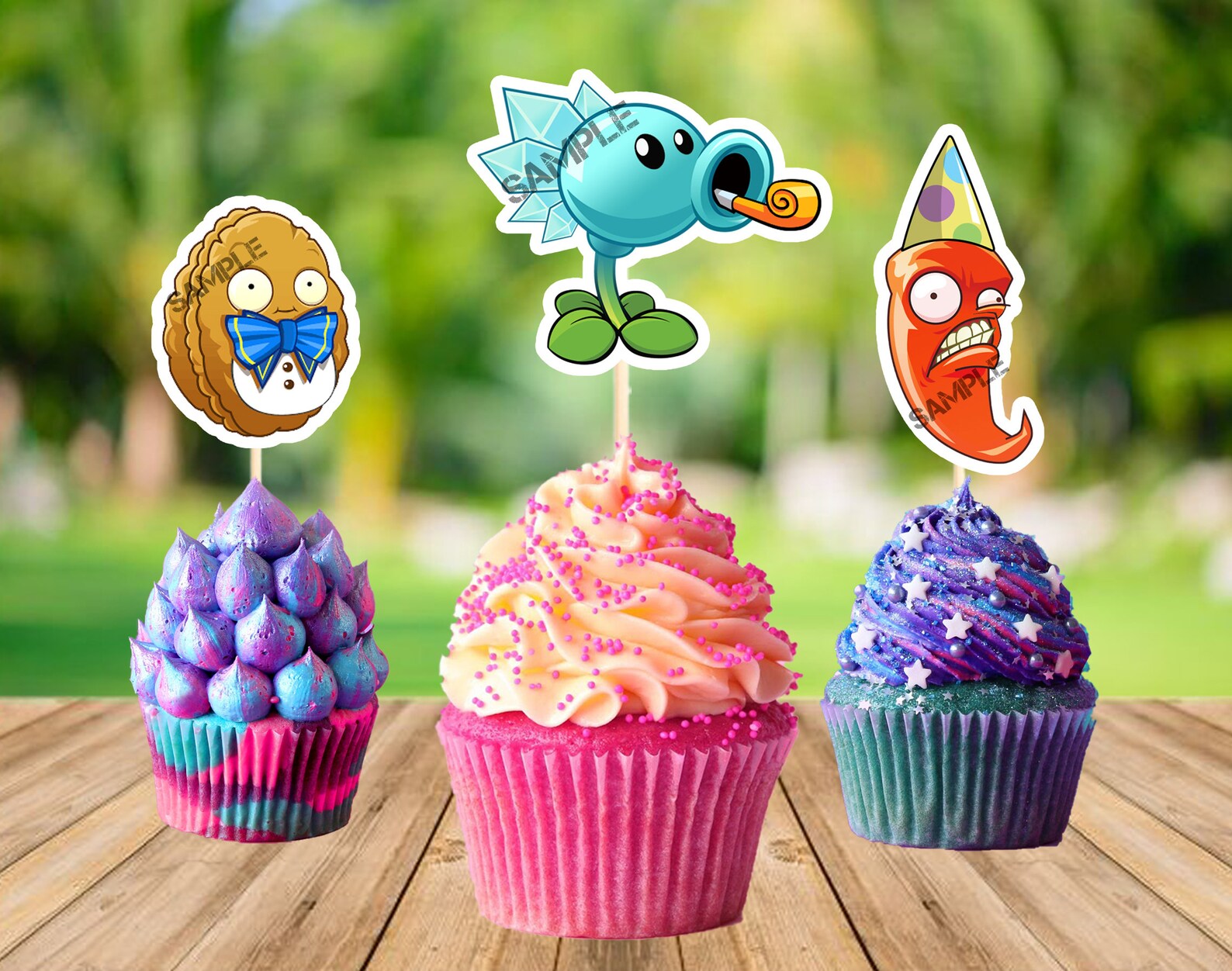 Plants Vs Zombies Cupcake Toppers Printable Zombie Party - Etsy