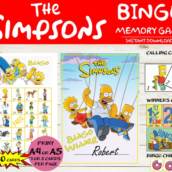 Simpsons Bingo Game - Etsy
