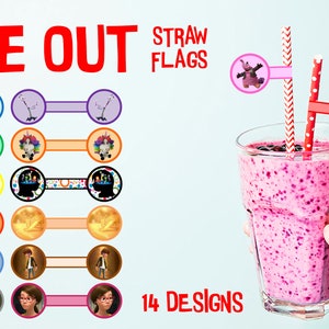 Inside Out Straw Flags Inside Out Party Straw Flags Inside Out Birthday ...