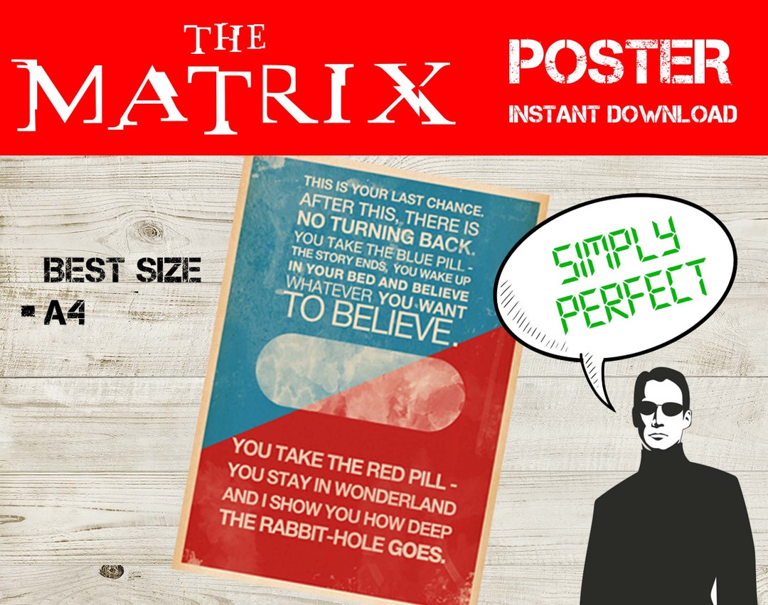 Matrix Inspired Poster the Matrix Quote Poster the Matrix Theme Party ...