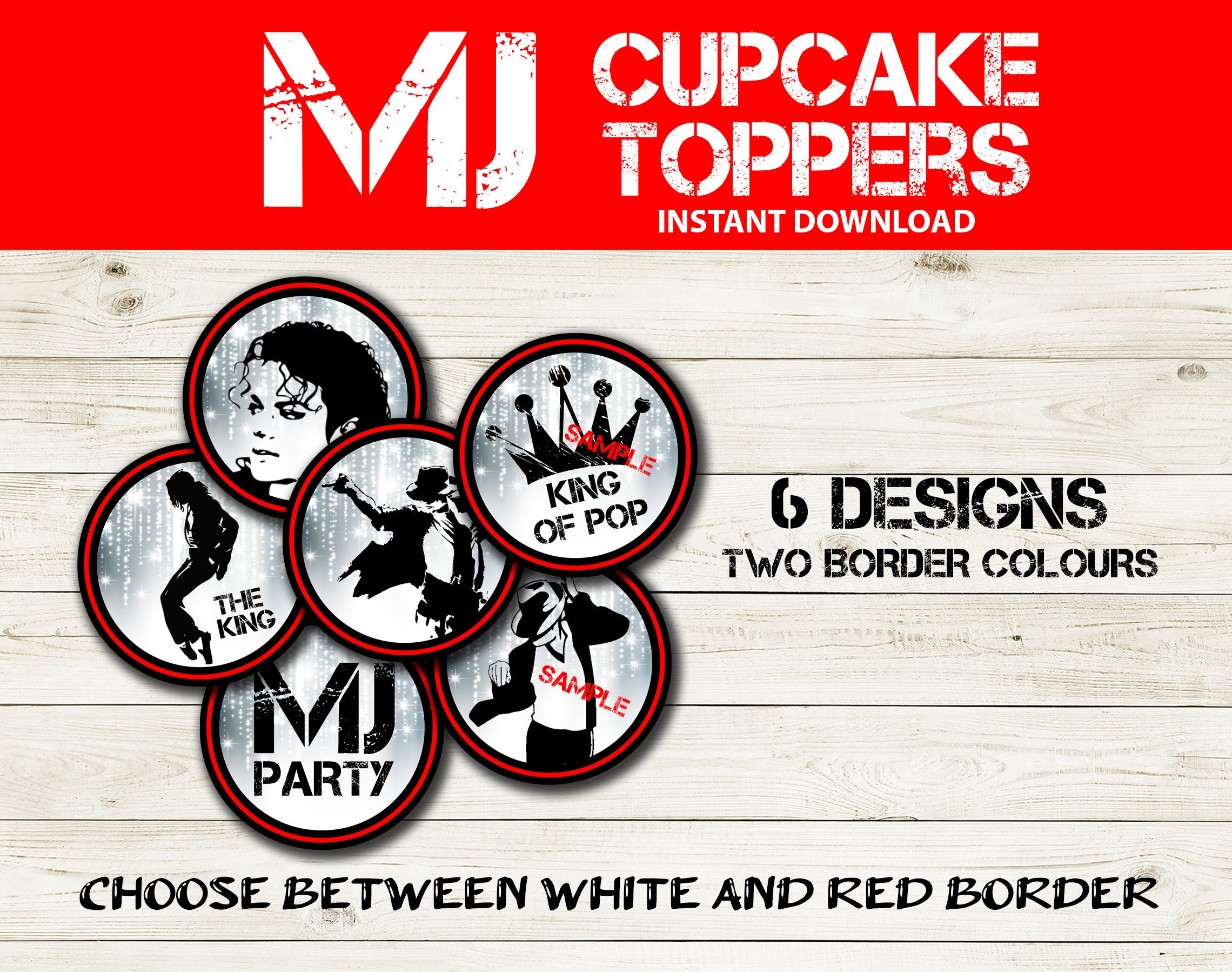 Michael Jackson Party Cupcake Toppers Michael Jackson Themed - Etsy UK