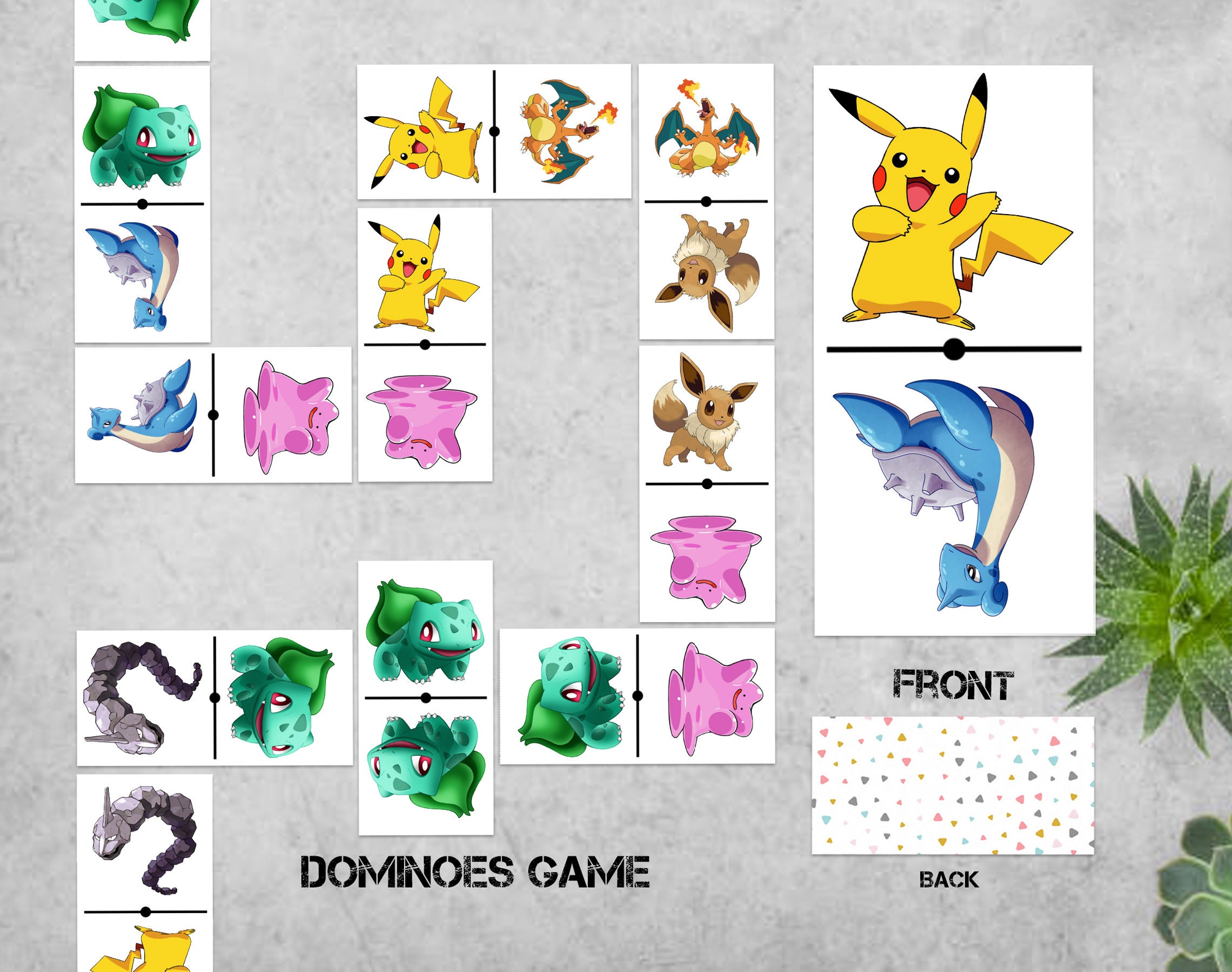 Pokemon Dominoes Printable Pokemon Domino Game Pokemon - Etsy UK