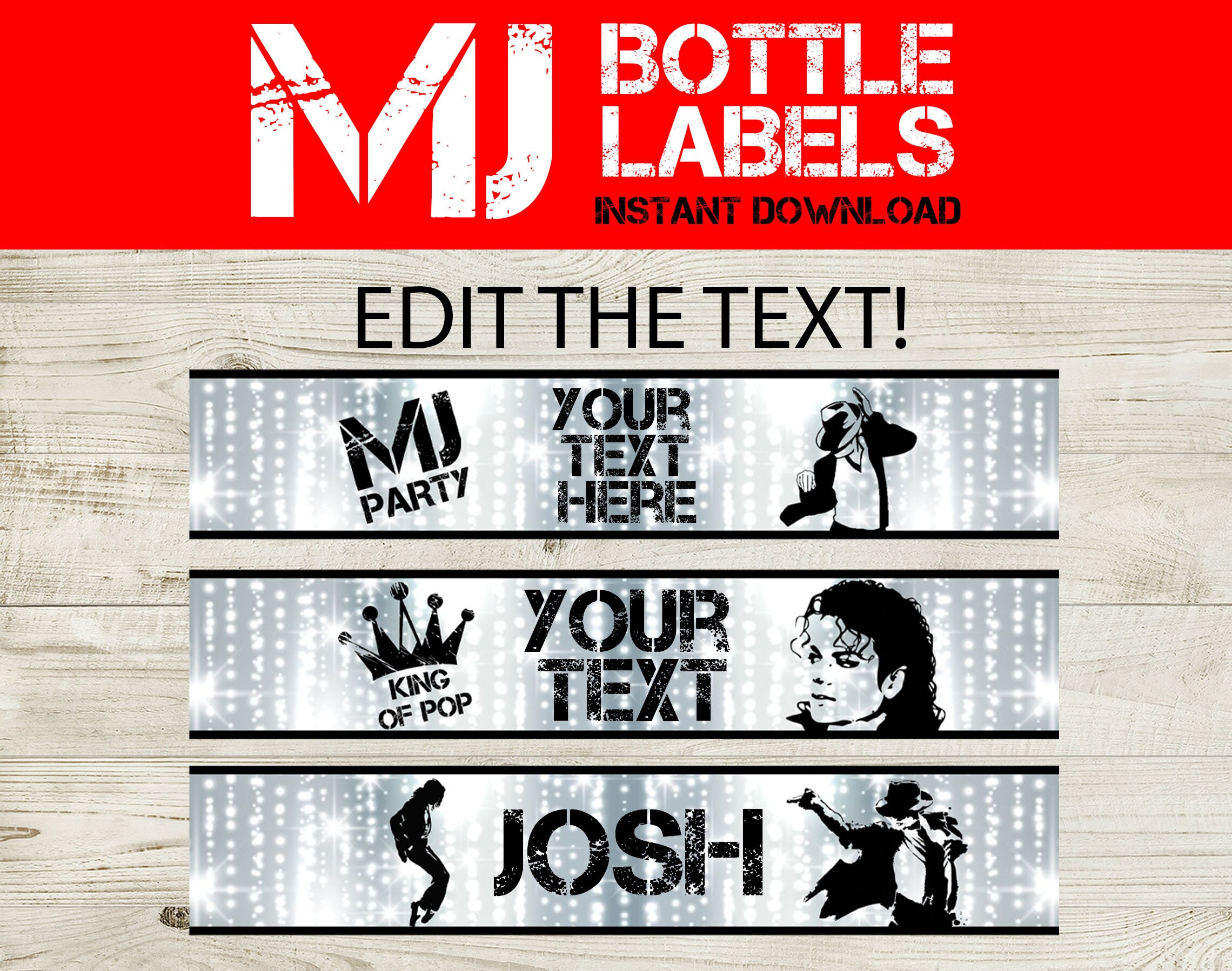 Michael Jackson Party Bottle Labels Michael Jackson Water Bottle Labels ...